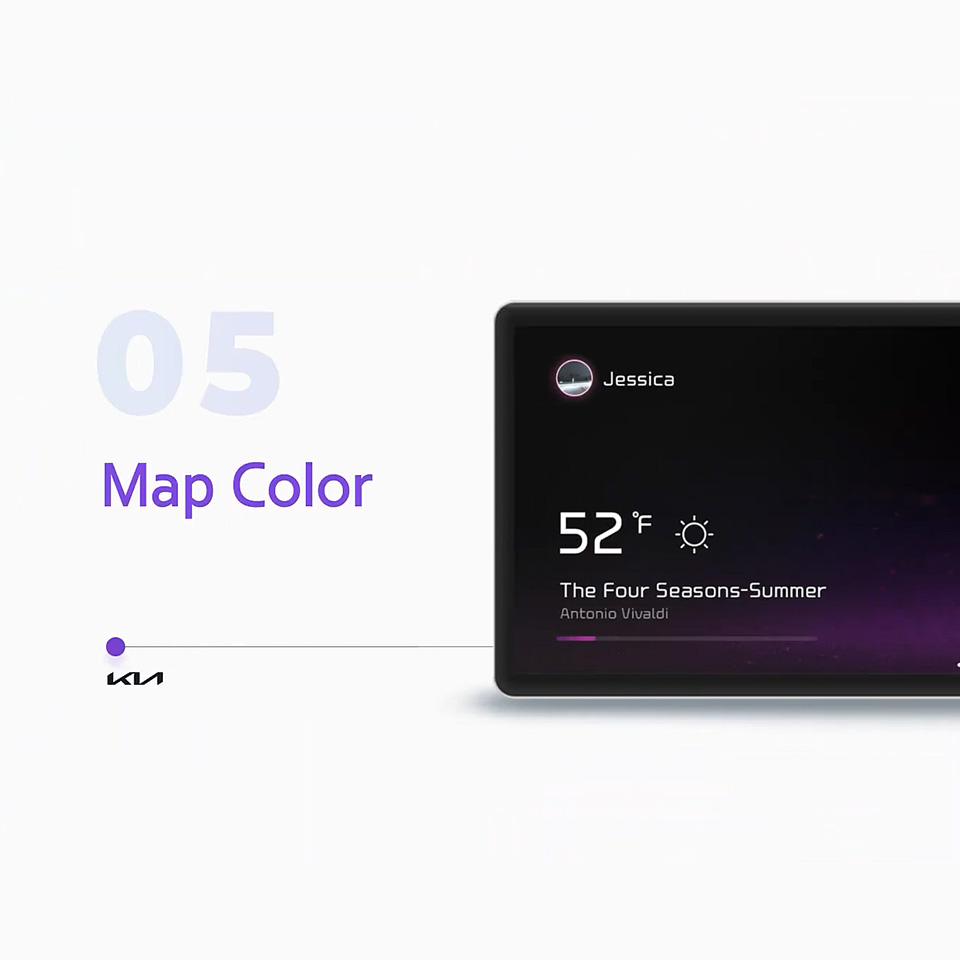 KIA Gen5W Standard Navigation Infotainment How To - 05. Map Color Themes